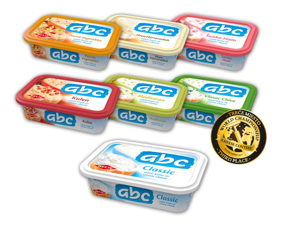 Novi dizajn ABC svježeg krem sira - Belje
